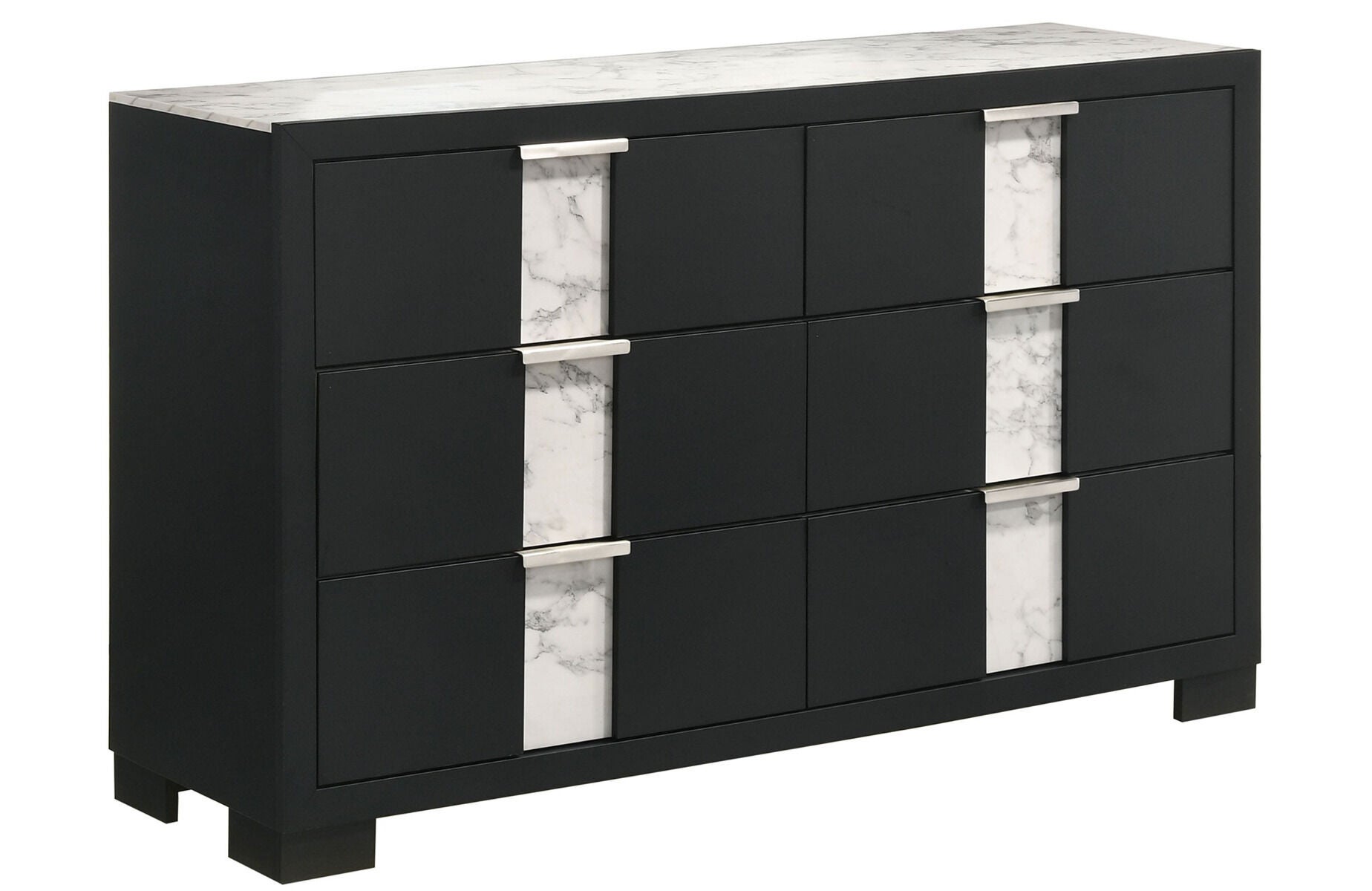 Brand New Black Dresser w/White Faux Marble (Optional Mirror) | Always ...