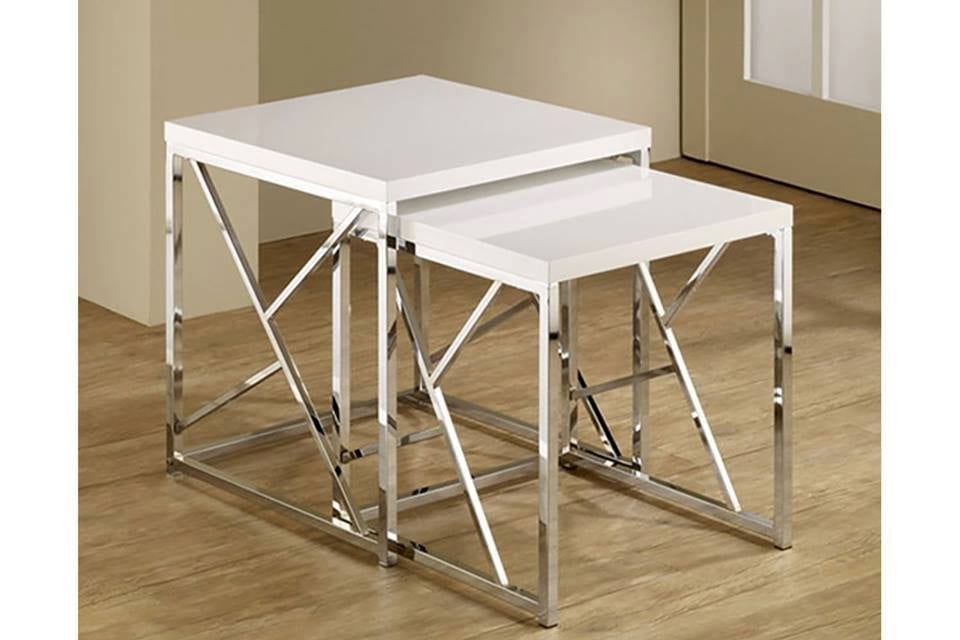 Brand New White 2pc Nesting Tables | Always Below Retail Furniture