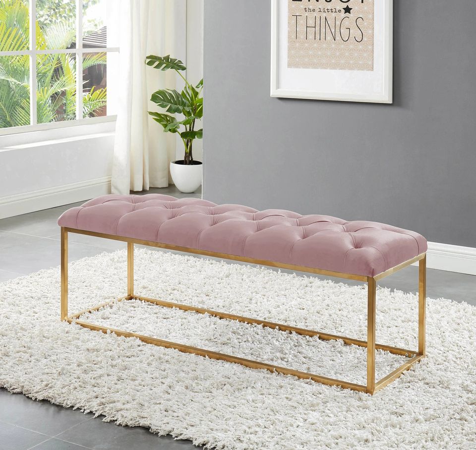 Brand New Metal Bench with Gold Legs (2 Colors) | Always Below Retail ...